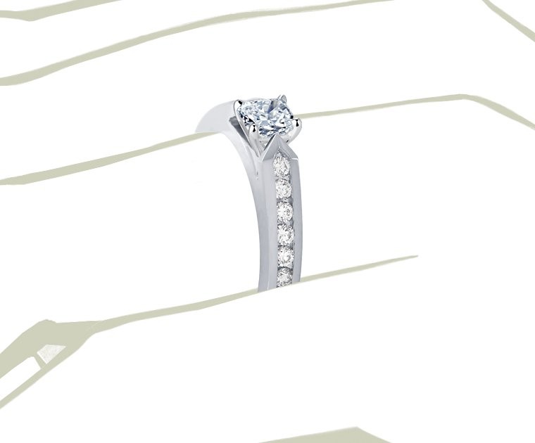 The Queen Diamond - 0,30 ct Zentraldiamant + 0,60 ct Seitensteine ...