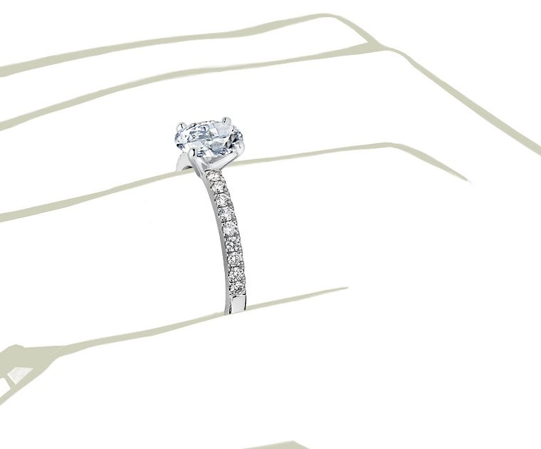 The Queen Diamond - 0,50 ct Zentraldiamant + 0,36 ct Seitensteine ...